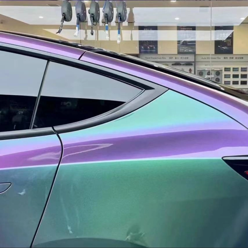 Glossy Metallic Green Galaxy Car Vinyl Wrap, Best Ravoony PET Glossy ...