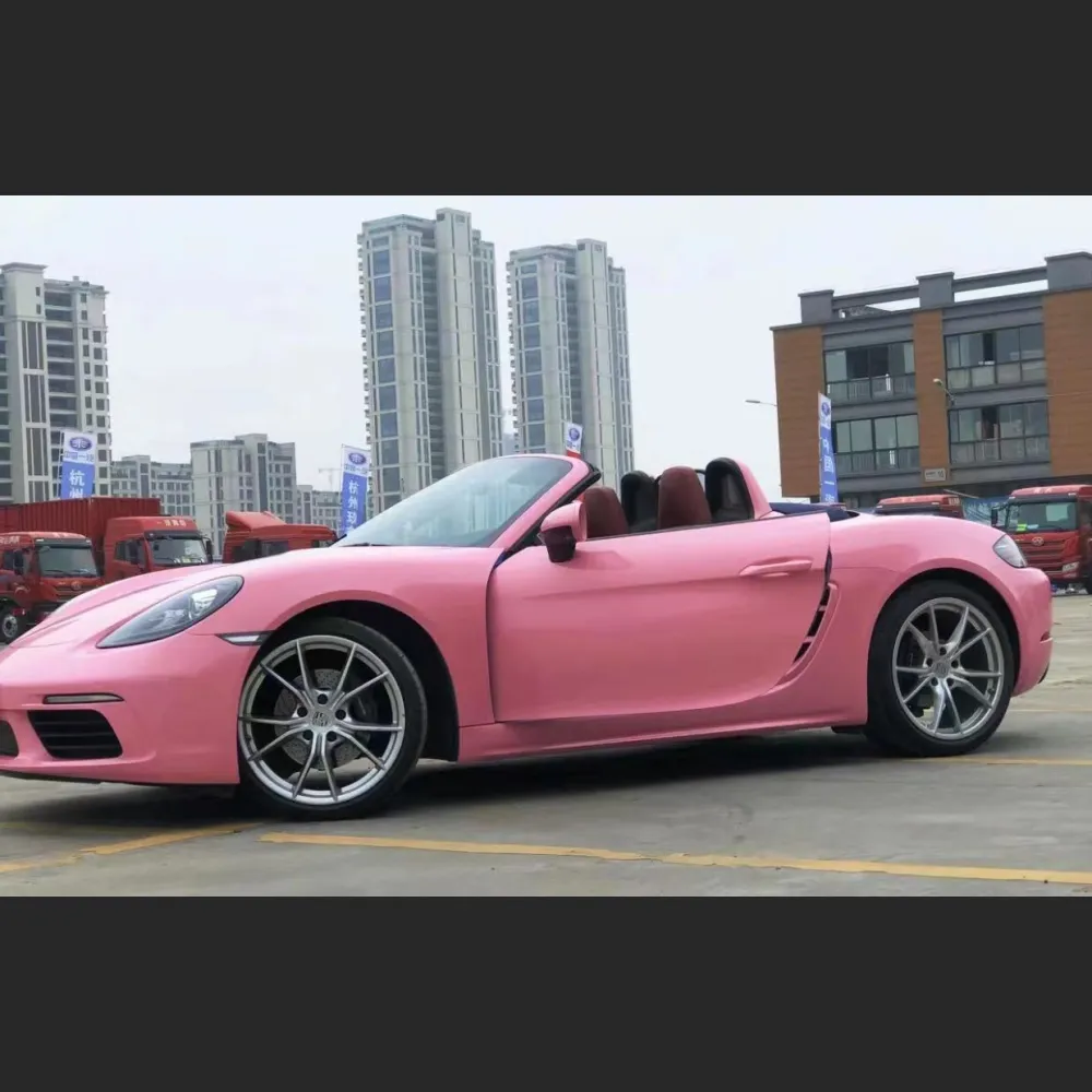 pink car wrap, Best Ravoony Glossy Crystal Light Pink Car Wrap ...