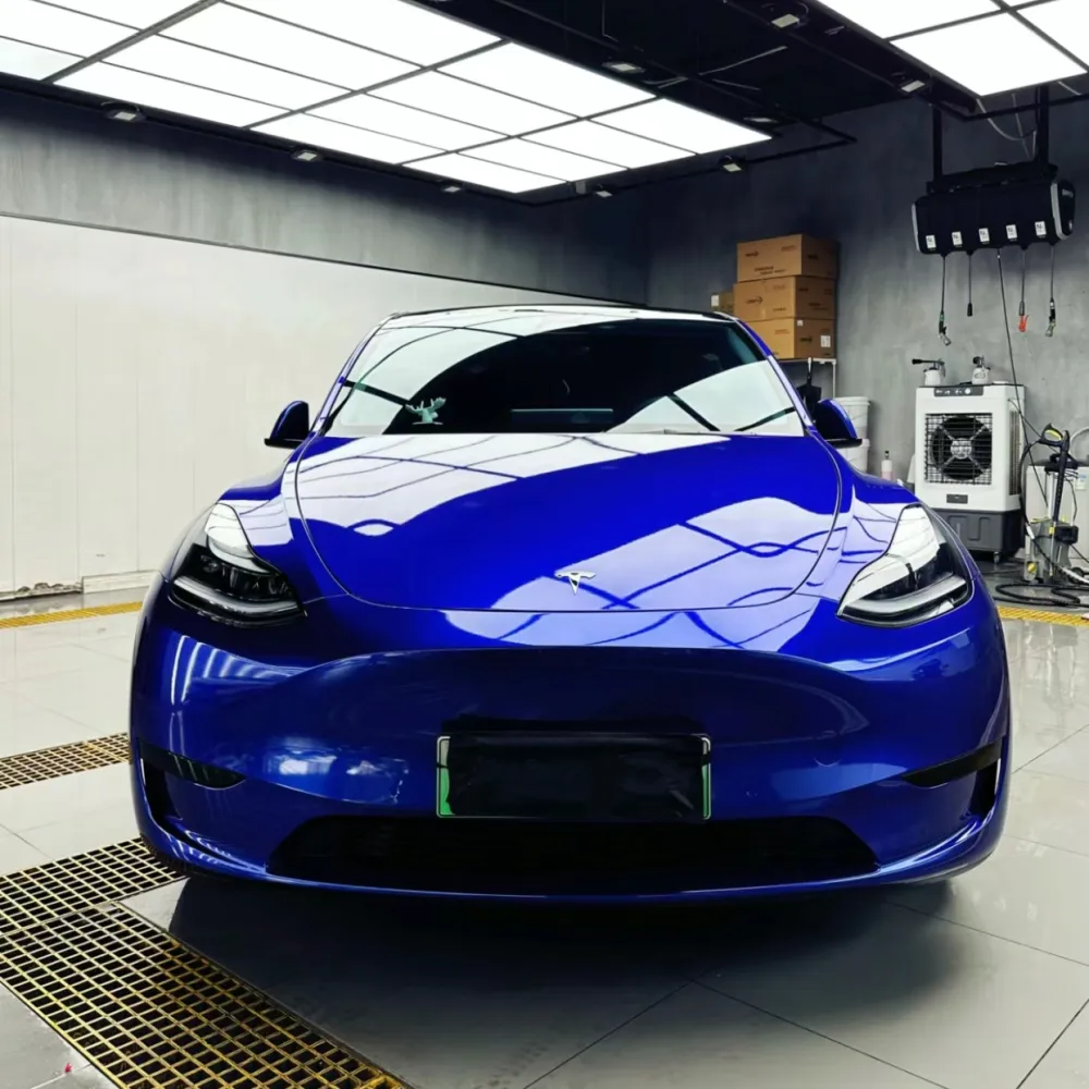 Blue Vinyl Car Wrap, Best Ravoony Gloss Metallic Blueberry Blue Vinyl ...