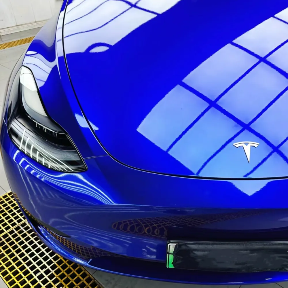 Blue Vinyl Car Wrap, Best Ravoony Gloss Metallic Blueberry Blue Vinyl ...