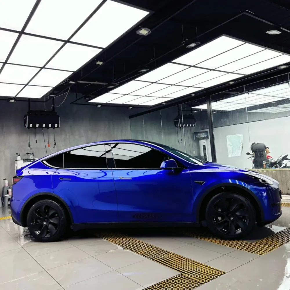 Blue Vinyl Car Wrap, Best Ravoony Gloss Metallic Blueberry Blue Vinyl ...