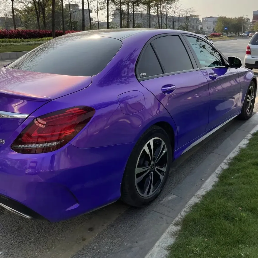 Purple Car Vinyl Wrap,Best Ravoony Basic Glossy Explosion Purple Car ...