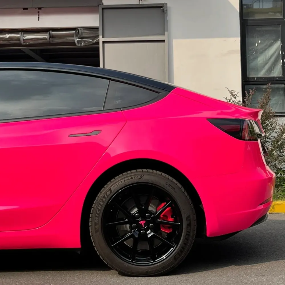 Fluorescent Pink Car Vinyl Wrap,Best Ravoony Basic Glossy Fluorescent ...