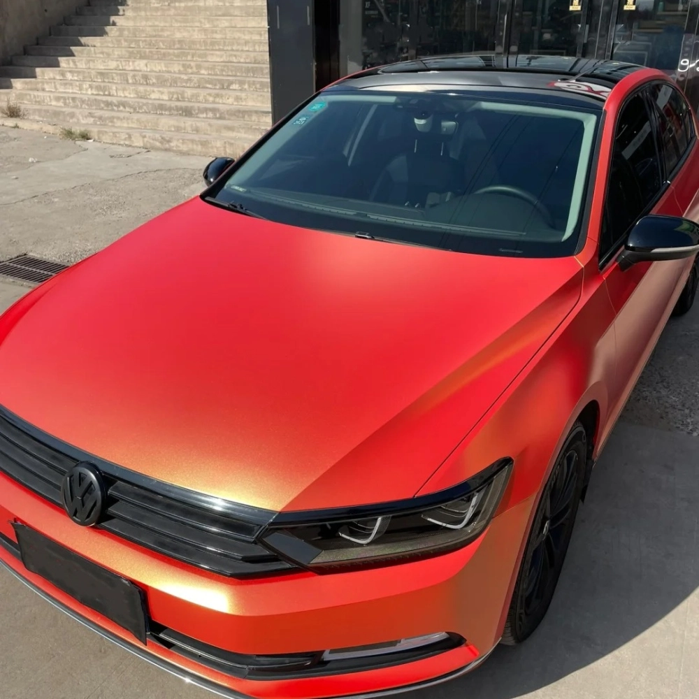 Orange Car Wrap,Best Ravoony Basic Diamond Gold Orange Car Wrap ...