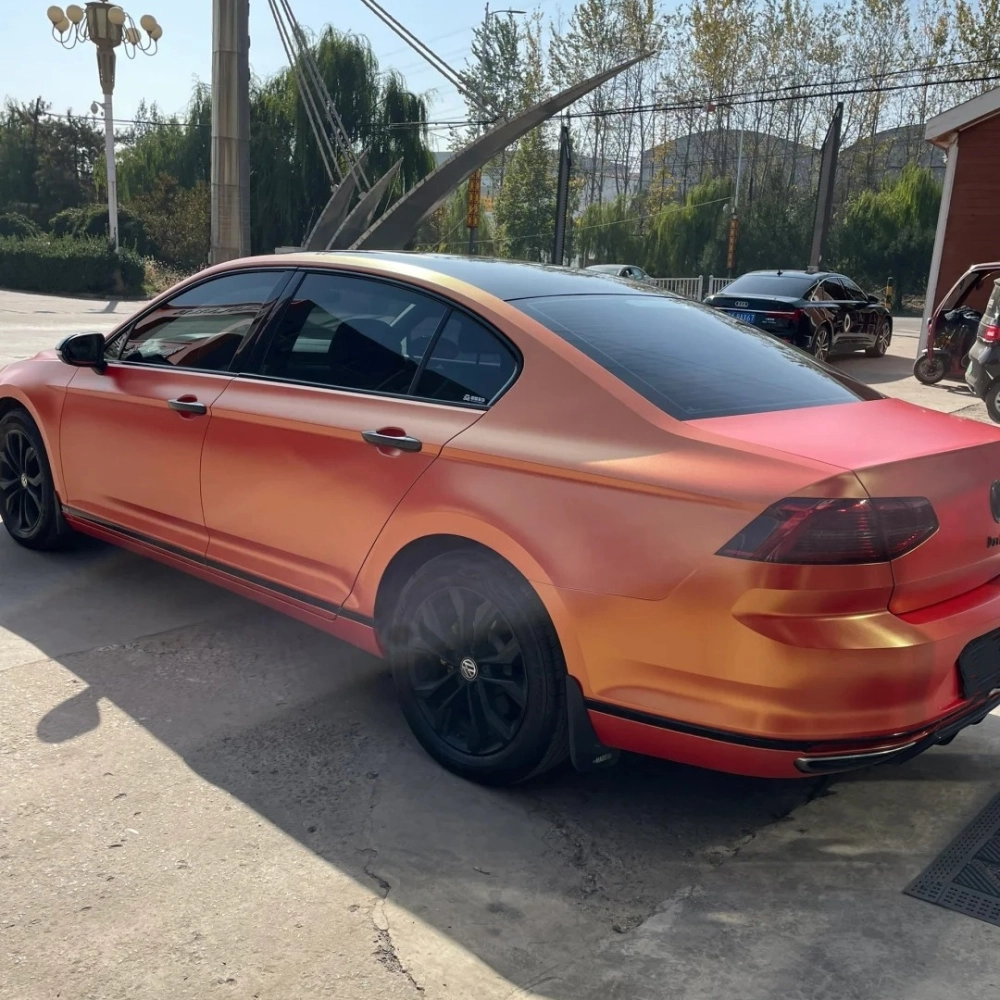 Orange Car Wrap,Best Ravoony Basic Diamond Gold Orange Car Wrap ...
