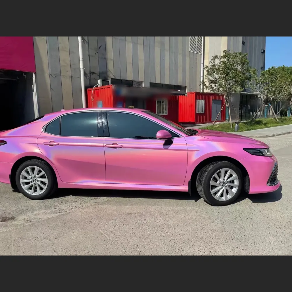 Pink Car Wrap,Best Ravoony Basic Glossy Laser Pink Car Vinyl Wrap ...