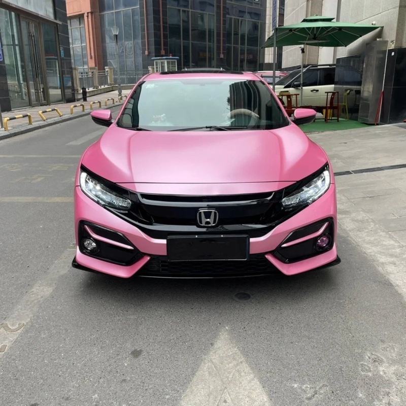 Pink Car Vinyl Wrap,Best Ravoony Basic Pure Metallic Conch Pink Car ...