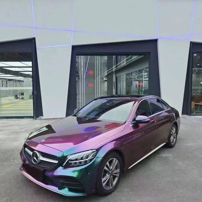 Glossy Metallic Green Galaxy Car Vinyl Wrap, Best Ravoony Pro TPU ...