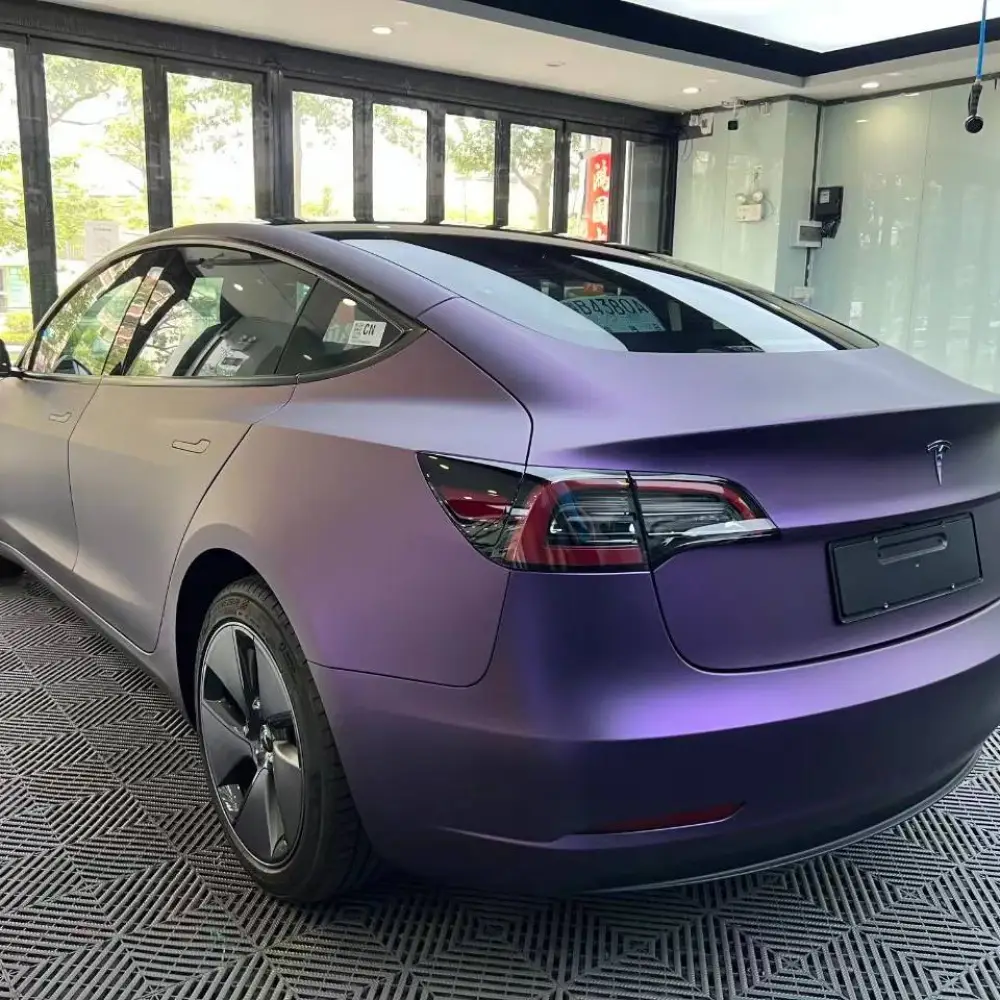 Purple Car Vinyl Wrap, Best Ravoony Plus Ultra Matte Metallic Purple ...