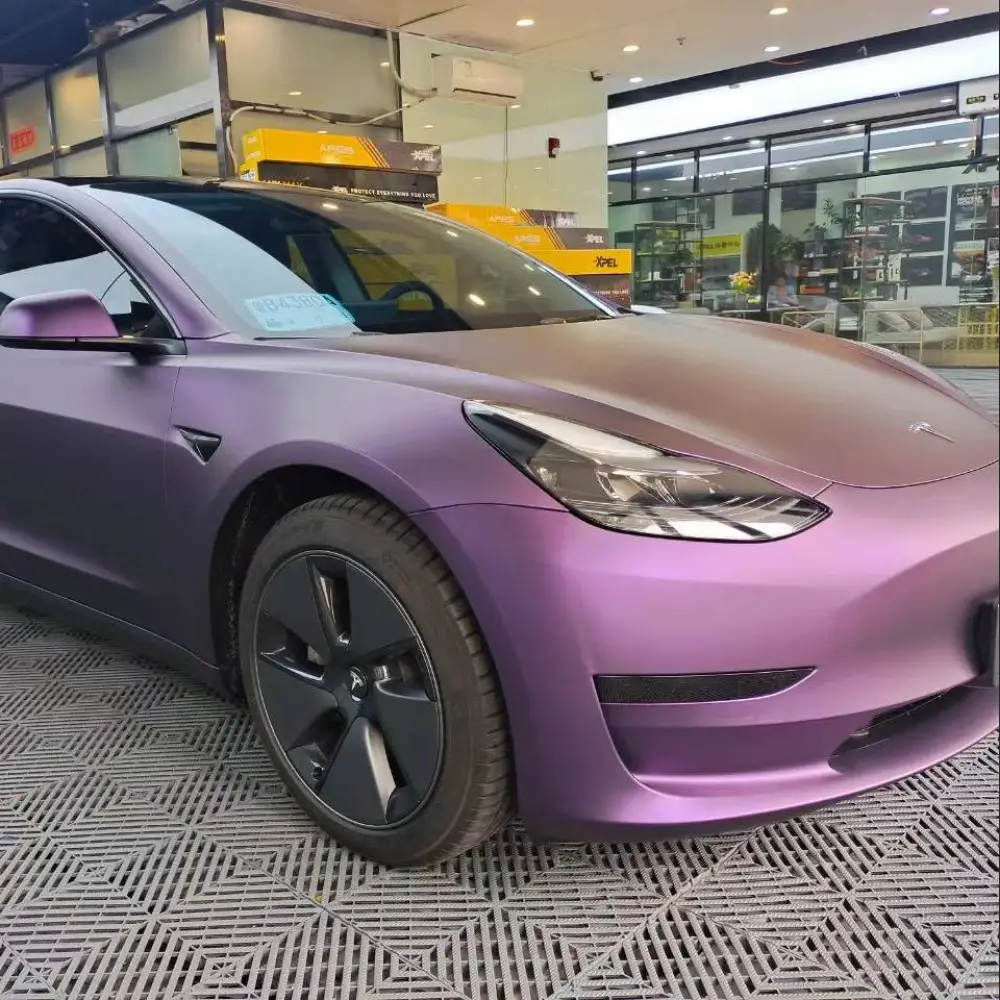 Purple Car Vinyl Wrap, Best Ravoony Plus Ultra Matte Metallic Purple ...