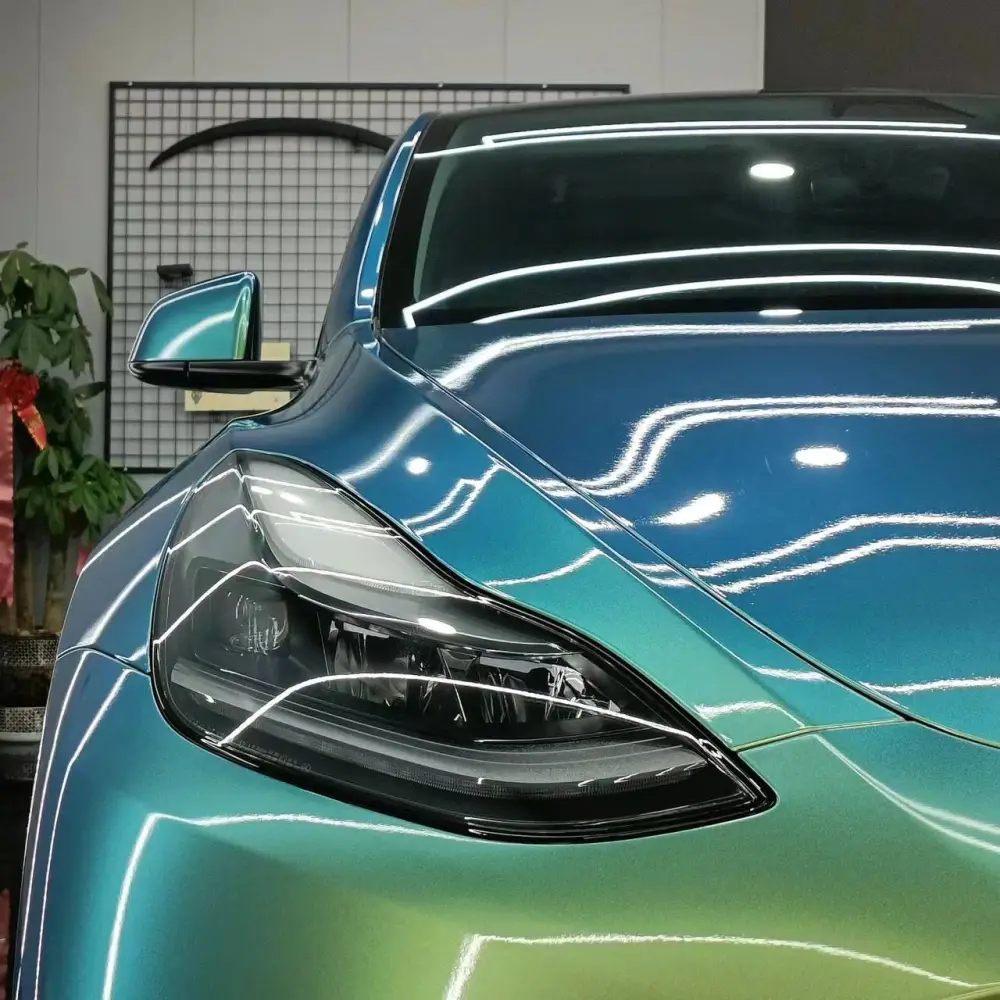 Green Car Wrap, Best Ravoony Plus Glossy Chameleon Spring Green Car ...