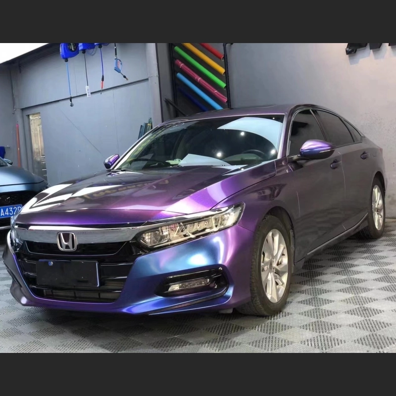 Best Ravoony Chameleon Purple Red Satin Chrome Car Vinyl Wrap - ravoony.com