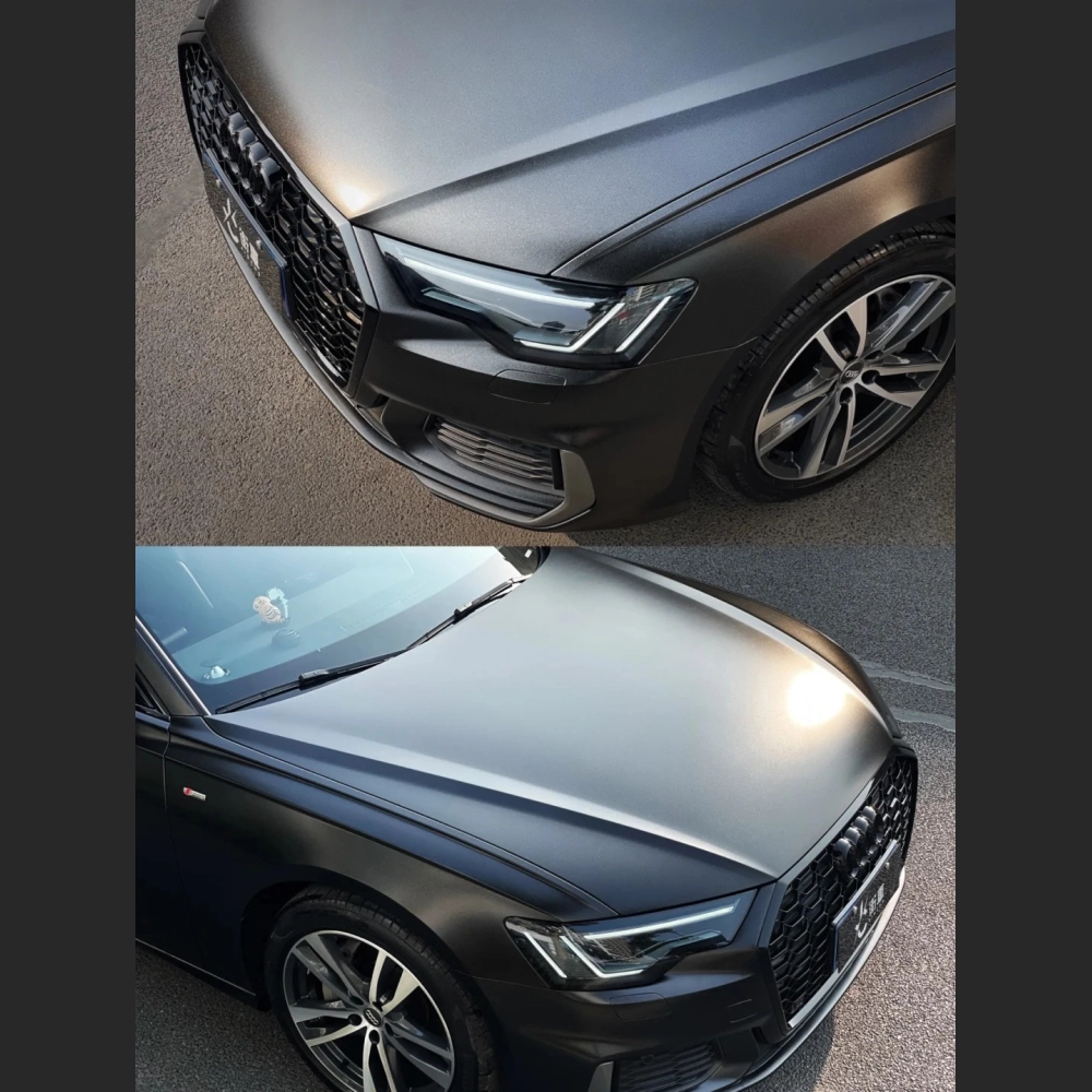 Matte Metallic Graphite Black Car Vinyl Wrap, Best Ravoony Matte ...