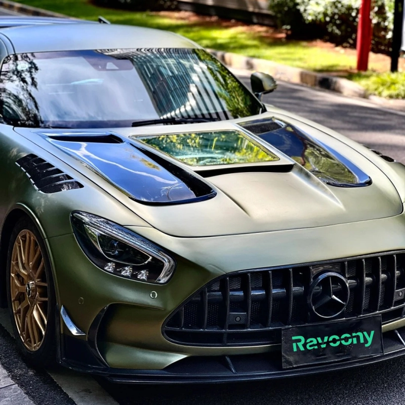 Lightning Green Car Vinyl Wrap, Best Ravoony PET Matte Lightning Green ...
