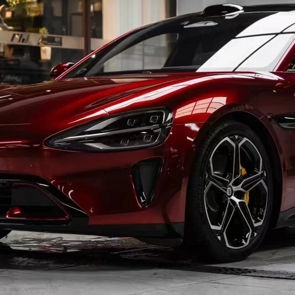 Gloss Midnight Cherry Red Vinyl Car Wrap， Best Ravoony Tesla Gloss ...