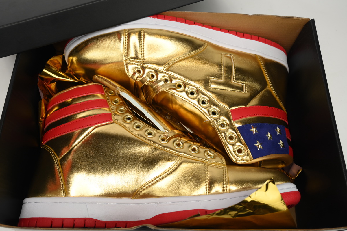 Trump Gold Sneaker | The Never Surrender High-Tops Trump Sneakers ...