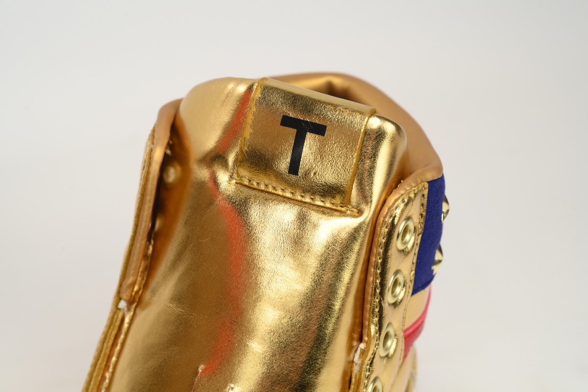 Trump Gold Sneaker | The Never Surrender High-Tops Trump Sneakers ...