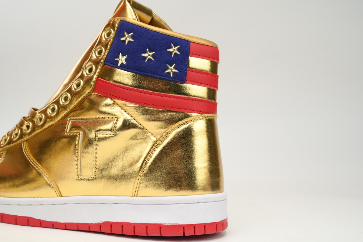 Trump Gold Sneaker | The Never Surrender High-Tops Trump Sneakers ...