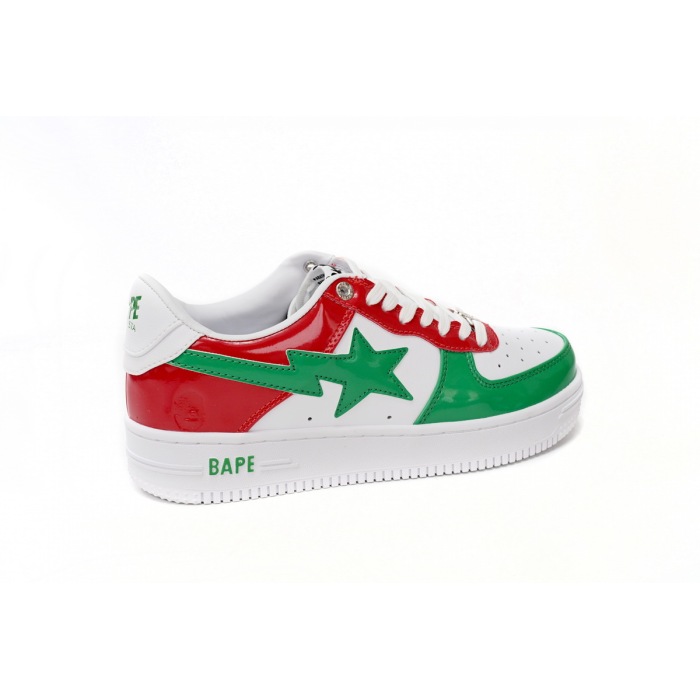 Cheap Fake Bapesta A Bathing Ape Bape Sta Low Red White Green 1180-191 ...