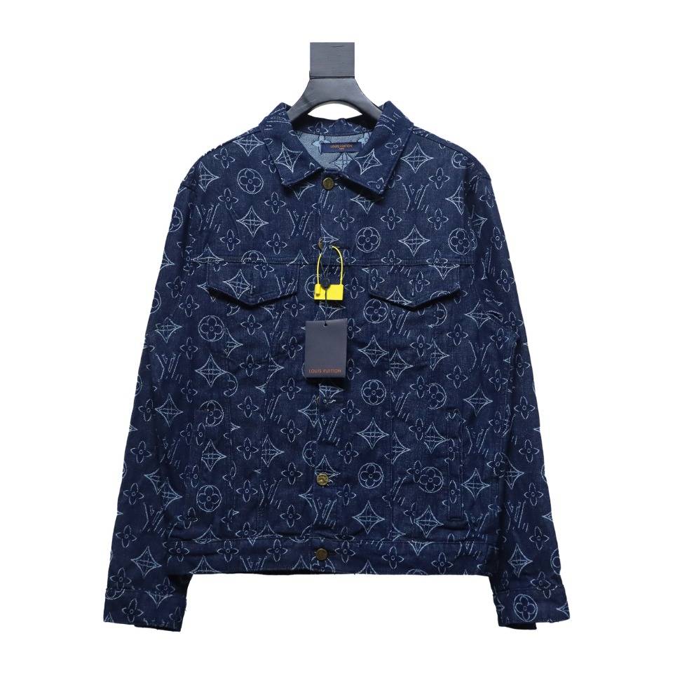Fake Louis Vuitton Denim Jacket With Floral Print Blue From Obo Sneaker