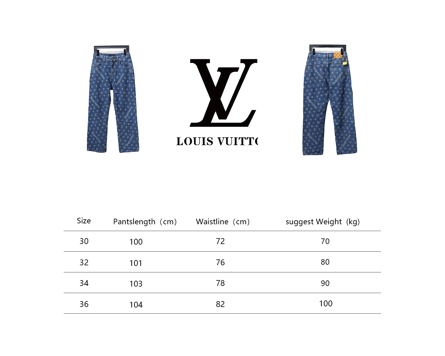 Louis Vuitton x Supreme Monogram Print Denim Trousers Blue From Obo Sneaker
