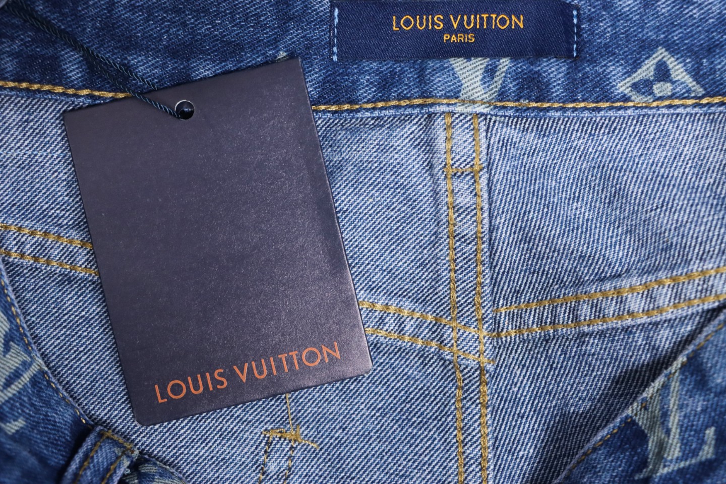 Louis Vuitton x Supreme Monogram Print Denim Trousers Blue From Obo Sneaker