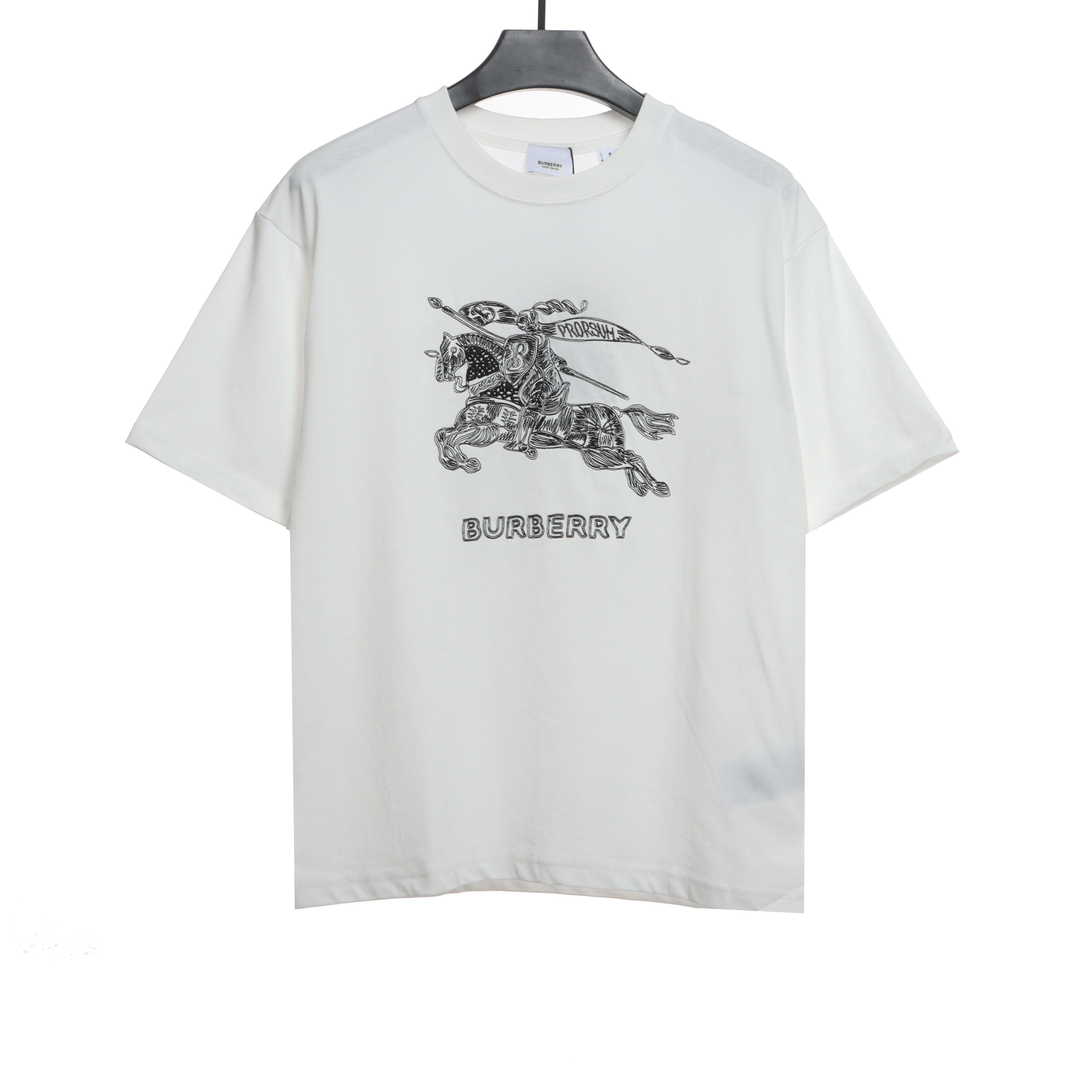 Burberry Knight Horse Embroidered Short Sleeve White From Obo Sneaker