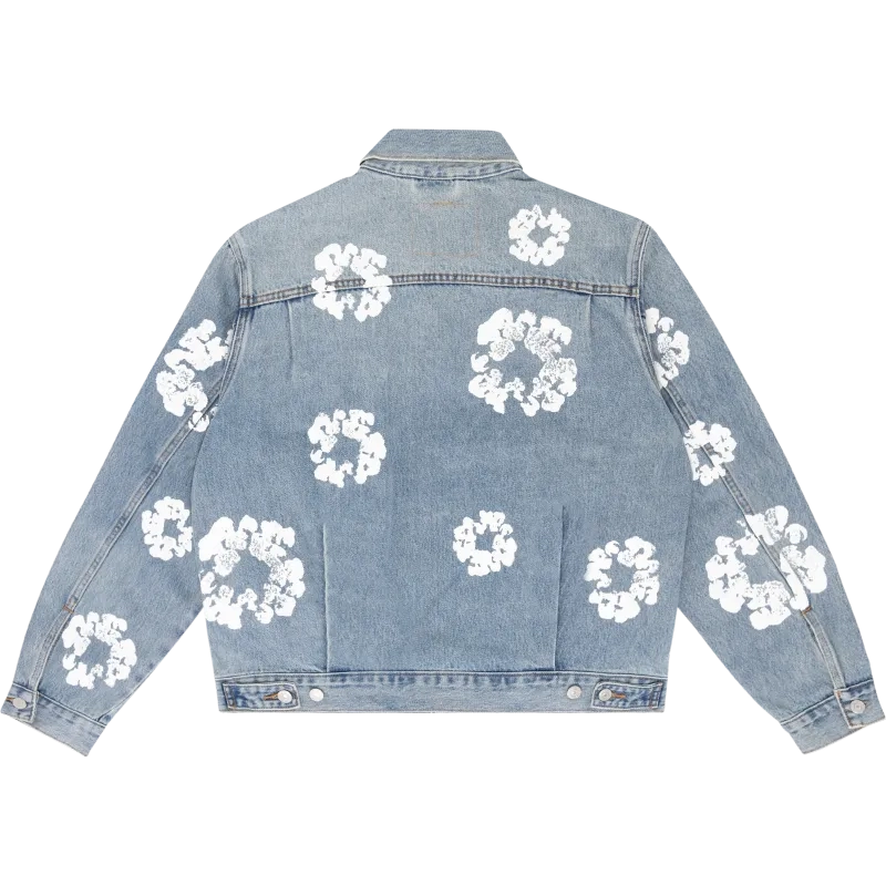 Denim Tears Type - 2 All Over Wreath Light Wash Jacket + Denim Tears ...