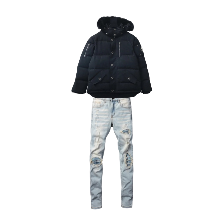 Moose Knuckles Men's Shearling 3Q Jacket Black + Amiri Jean 6645-1 From ...