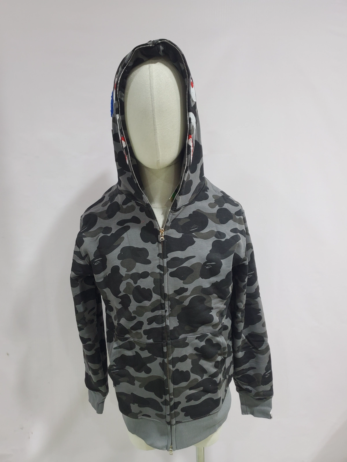 Obosneaker QC Pics ：OBO BAPE Color Camo Shark Zip Hoodie Black ...