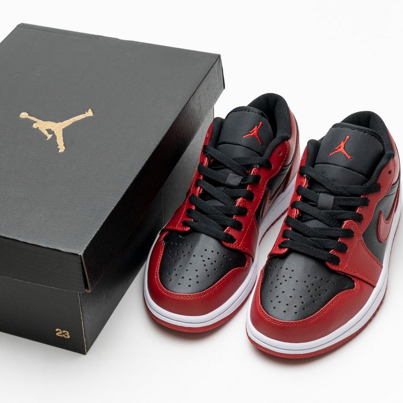 Buy Replica Air Jordan 1 Retro Low Black Gym Red 553558-001 ...