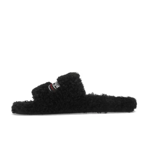 Flash Sale | Balenciaga Furry Slide Black/White/Pink/Grey/Red/Green ...