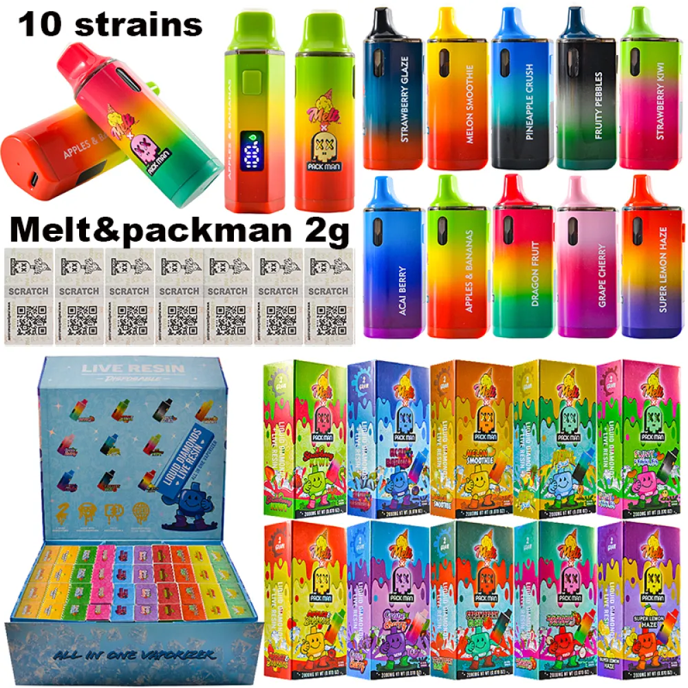 live resin melt&packman with screen 2g vape/ melt packman 2grams dispoable