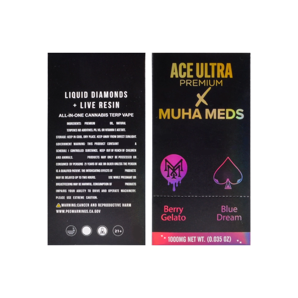 Ace Ultra x Muha Meds 1g Dual Chamber Disposable | ace x mm 0.5g+0.5g