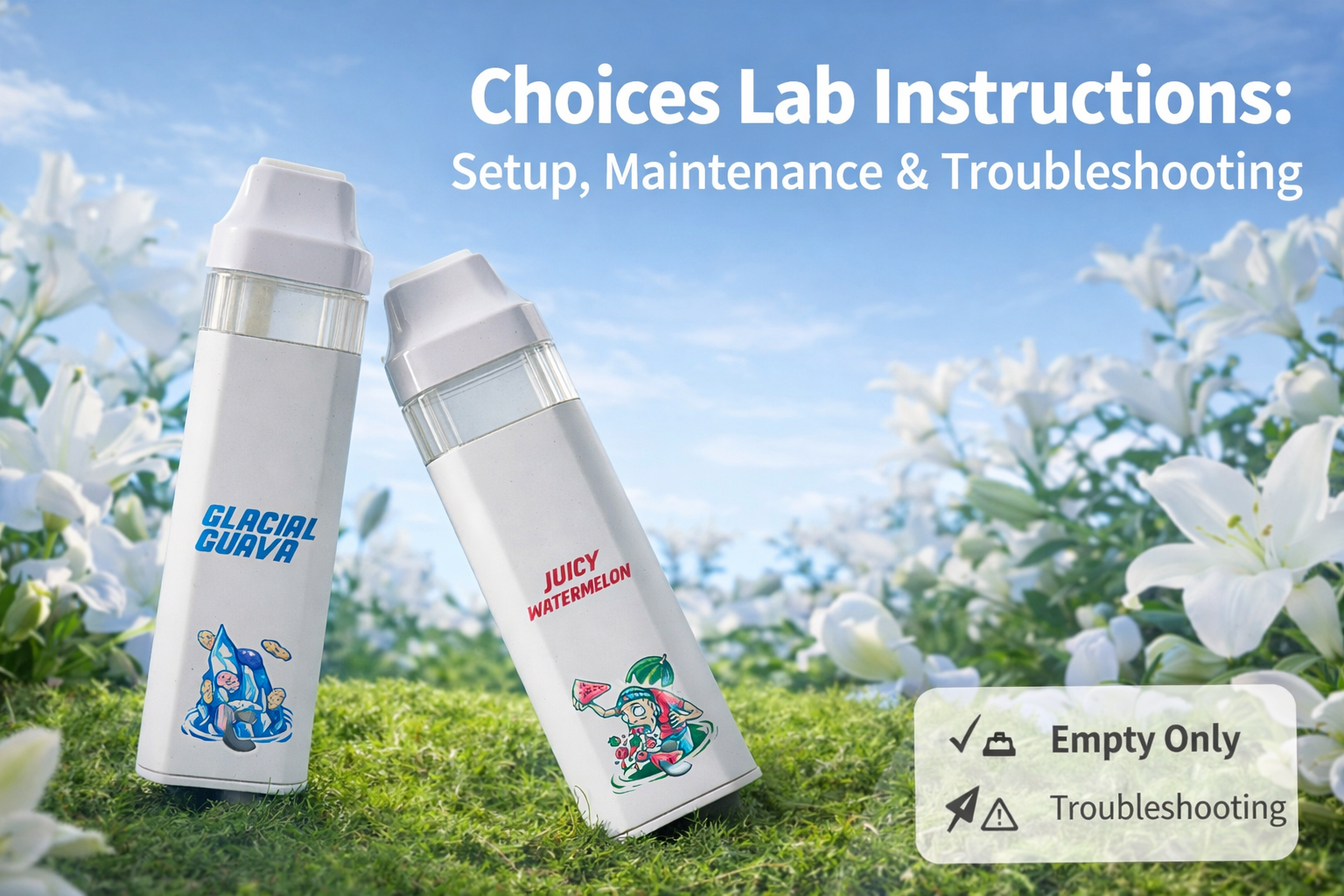 Choices Lab 2G Disposable Instructions: Tap Guide & Run Checks