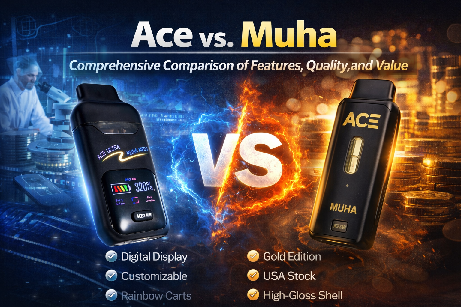 Ace vs Muha (Empty Only): Feature Cues, QC & Value Scorecard
