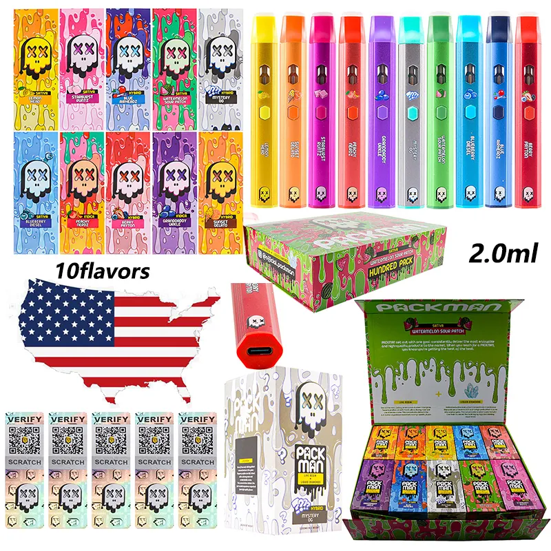 Custom packman gen 2 live resin 2 gram disposable 2g vape pen wholesale