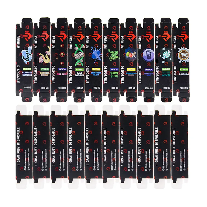 Custom 1 gram ruby 1000mg & 1g disposable wholesale supplier