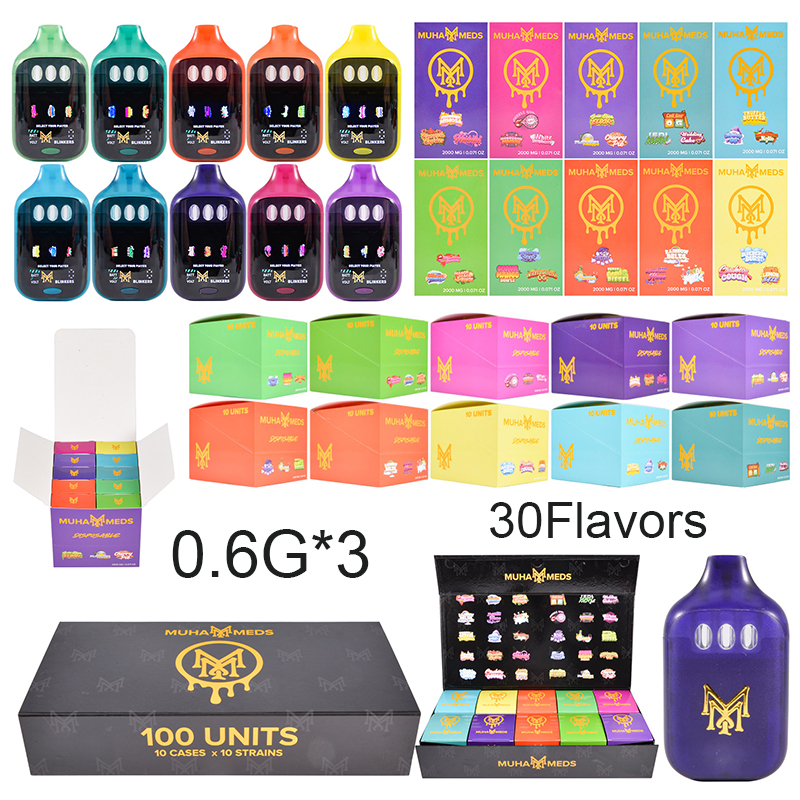 muha meds 2g triple chambers disposable with screen | muhameds 2ml ...