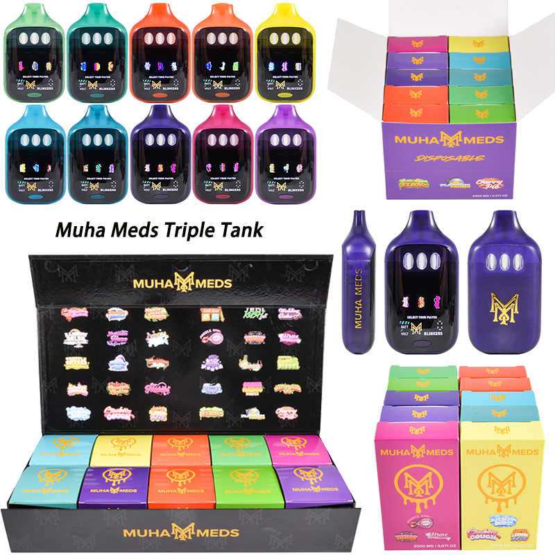 Triple Tank Muha Meds 2g Screen Vape| MuhaMeds Disposable 2g