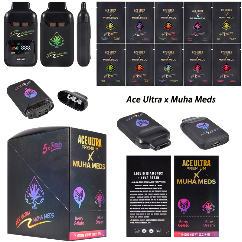 Ace Ultra Premium x Muha Meds Disposable 1g Dual Flavor Vape With Screen
