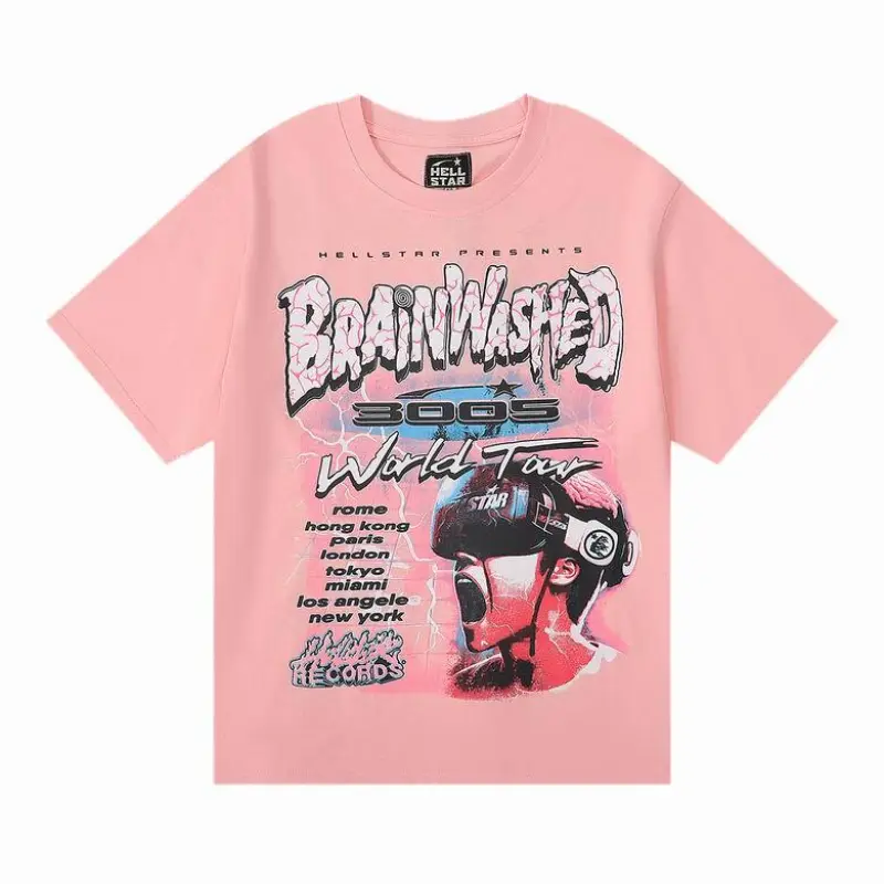 Hellstar Brainwashed World Tour T-Shirt Pink