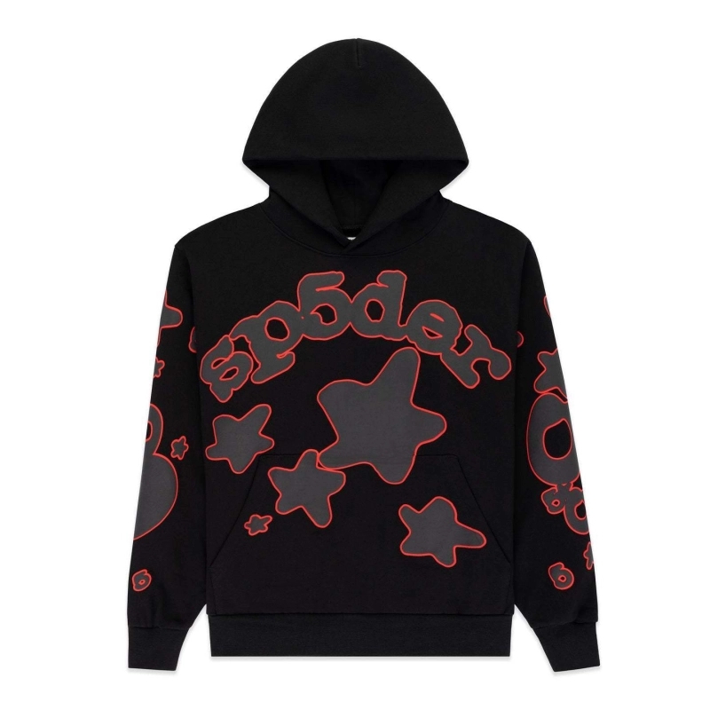 Sp5der Beluga Outline Hoodie Black