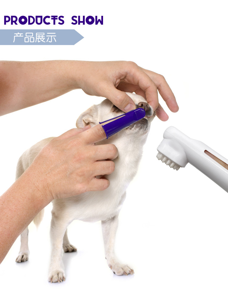 "Dog Toothbrush And Toothpaste Finger Toothbrush Brushing Kit