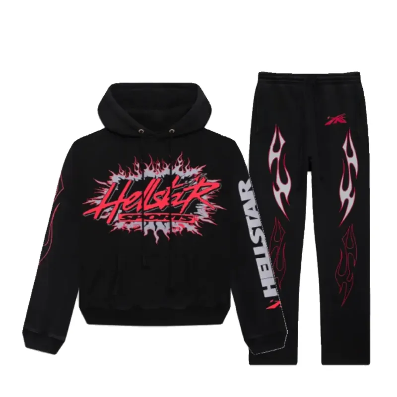 Fake Hellstar Future Flame Tracksuit|Reps Hellstar Tracksuit Black