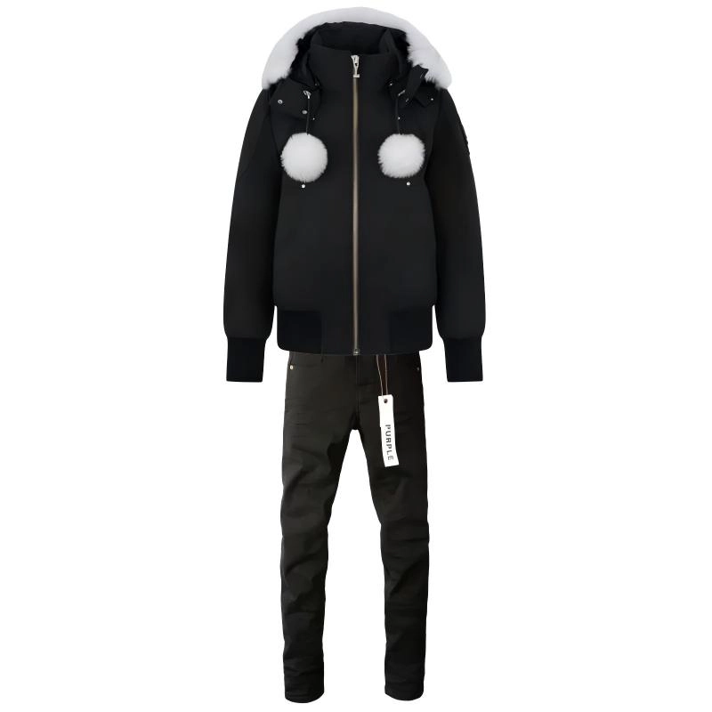 Moose Knuckles ORIGINAL DEBBIE SHEARLING TRIM BOMBER JACKET + Purple ...