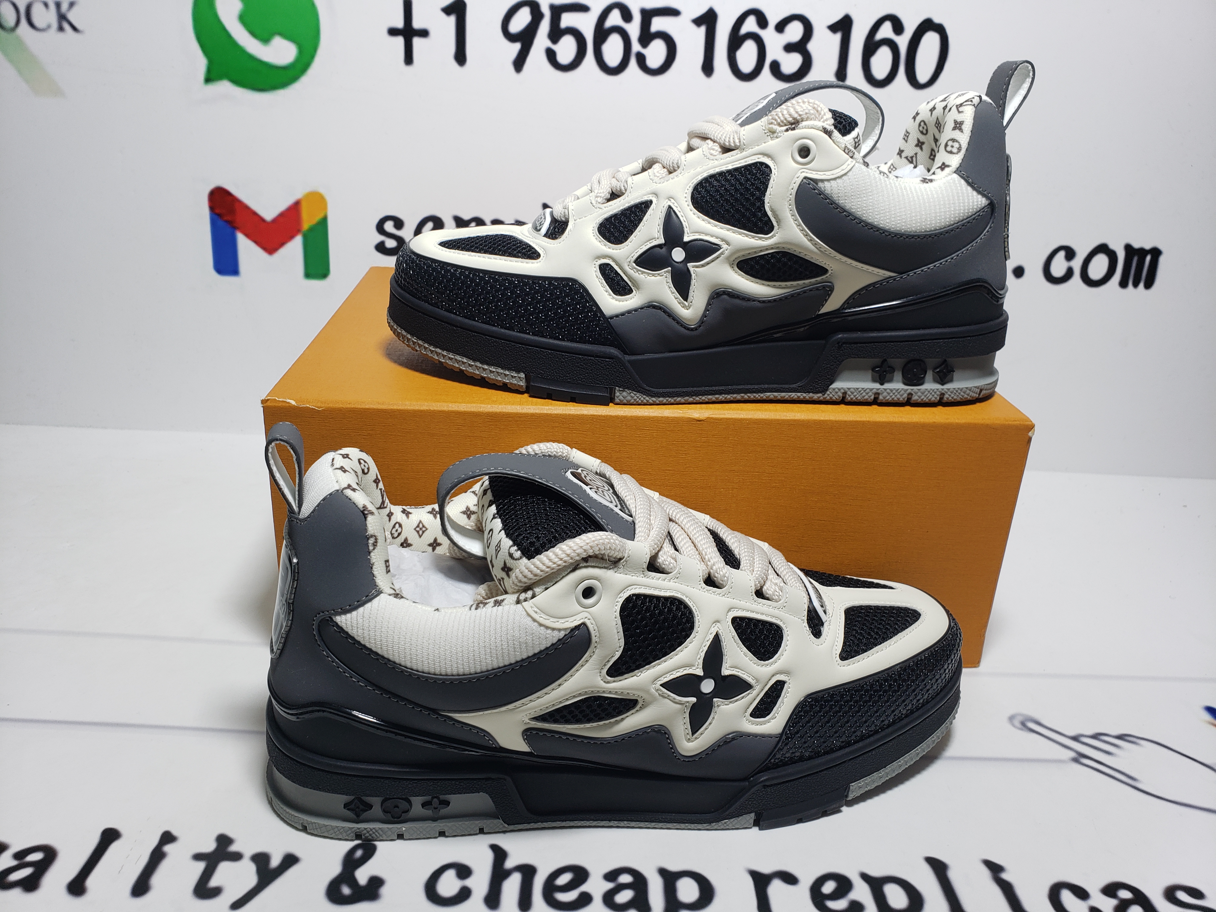 PK God Batch LOUIS VUITTON Leather lace up Fashionable Board Shoes ...