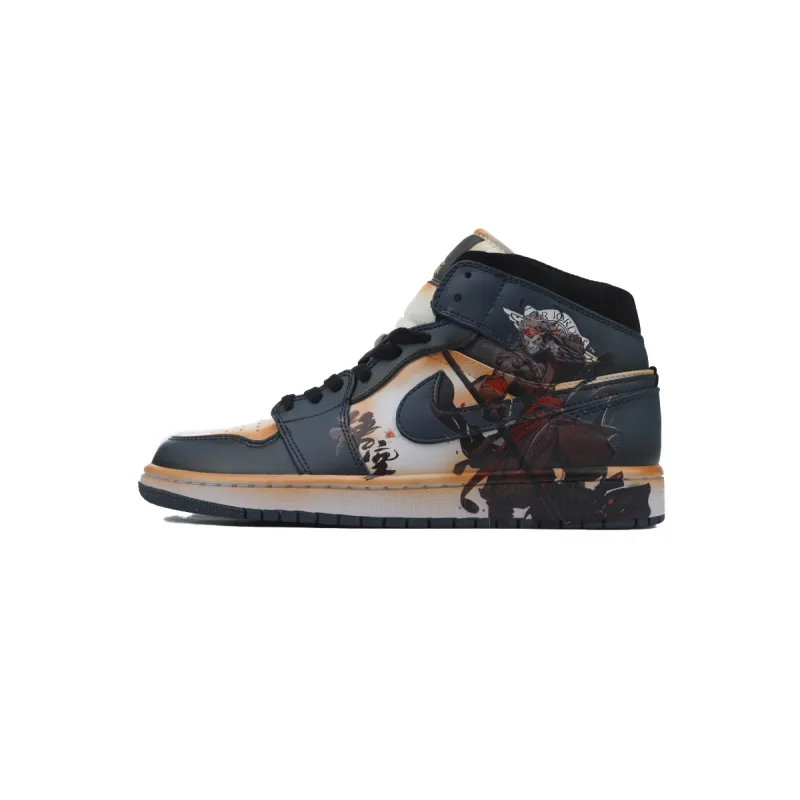 Buy Air Jordan 1 Mid Black Myth Wukong v3 Shoes Sneakers 554724-411 ...