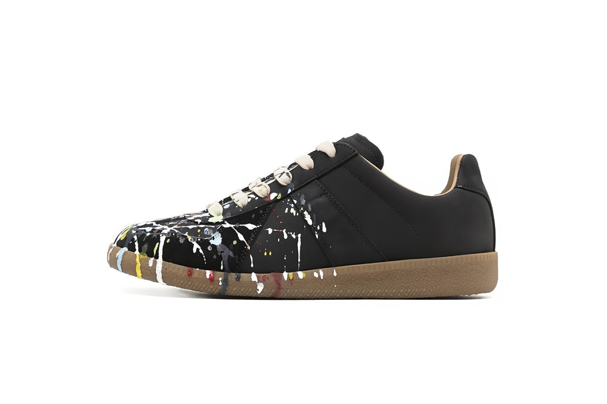 Buy Maison Margiela Black Paint Replica Sneakers S58WS0101P1892963 ...