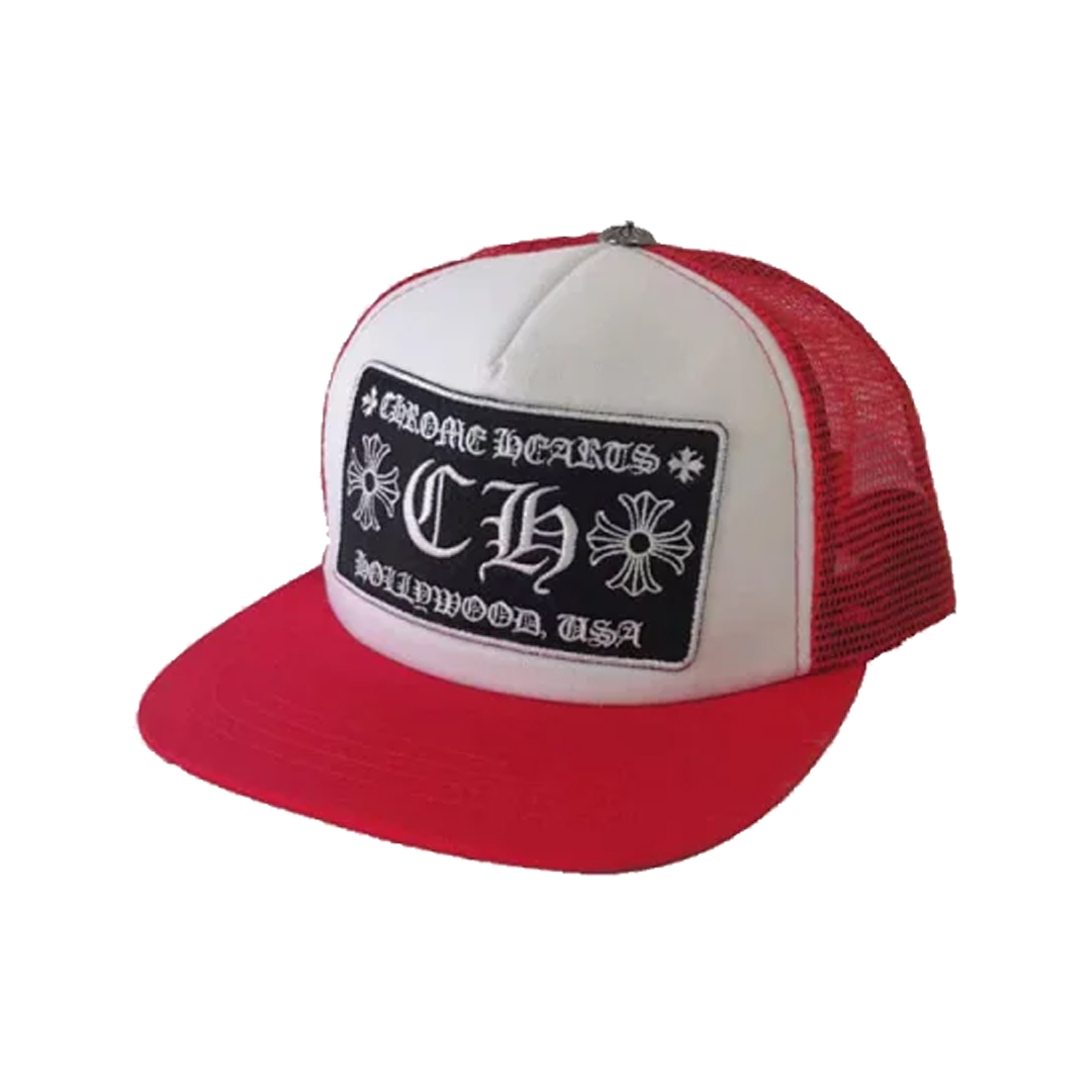 Buy Chrome Hearts CH Hollywood Trucker Hat Red White | Coco Shoes Official | Coco Sneakers 2025